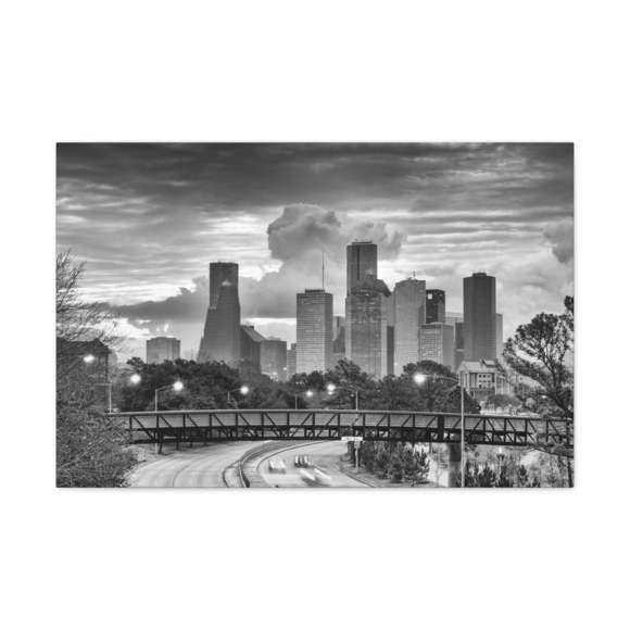 Express Your Love Gifts | Art | Houston Black And White Skyline Canvas ...